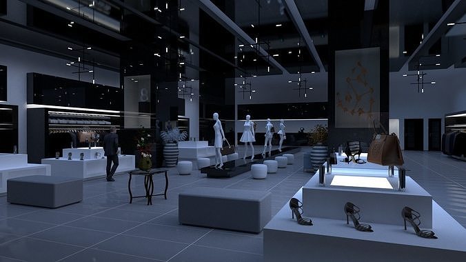 Boutique fashion store free 3D model rigged | CGTrader