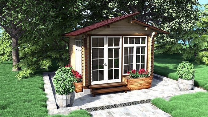 3D model 3d model barbecue house Low Poly VR / AR / low-poly | CGTrader