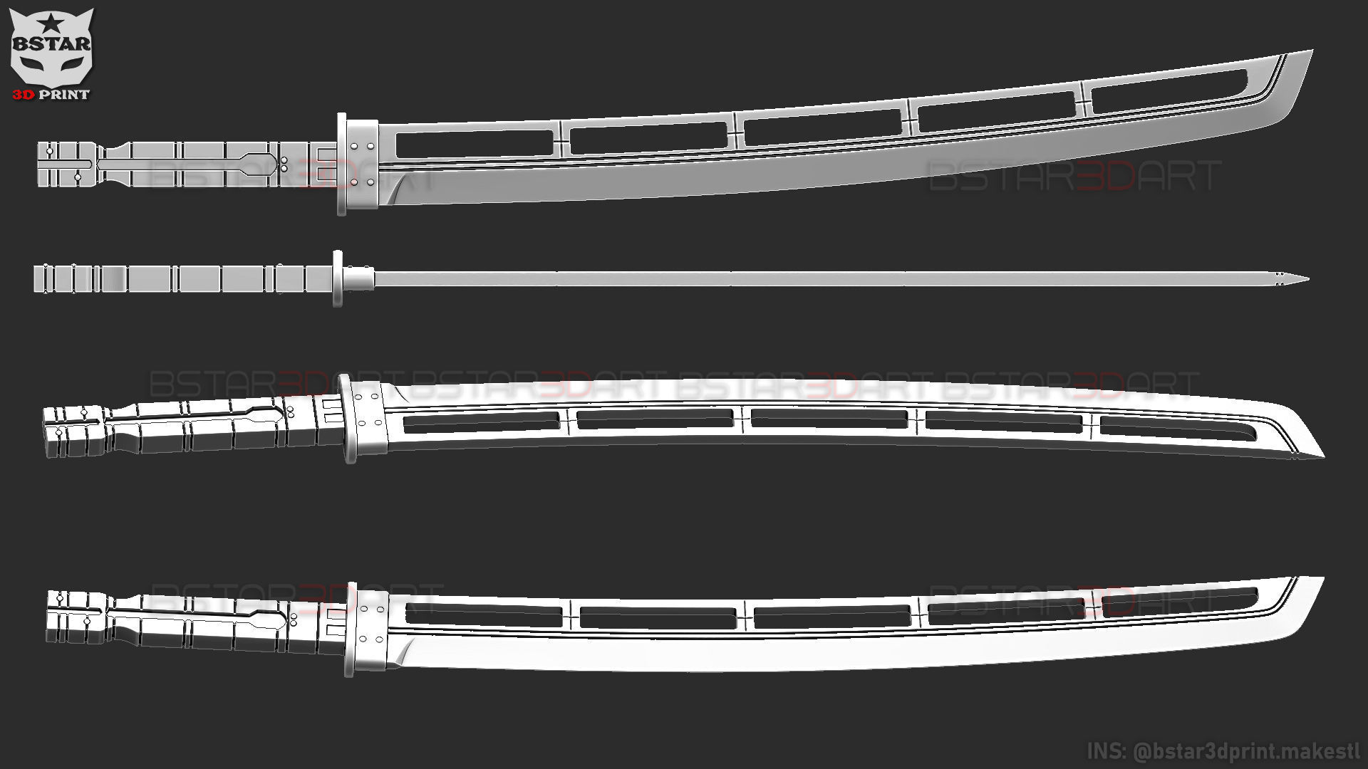 Hawkeye Katana Sword - Clint Barton Weapon - Marvel Comics 3D model 3D ...