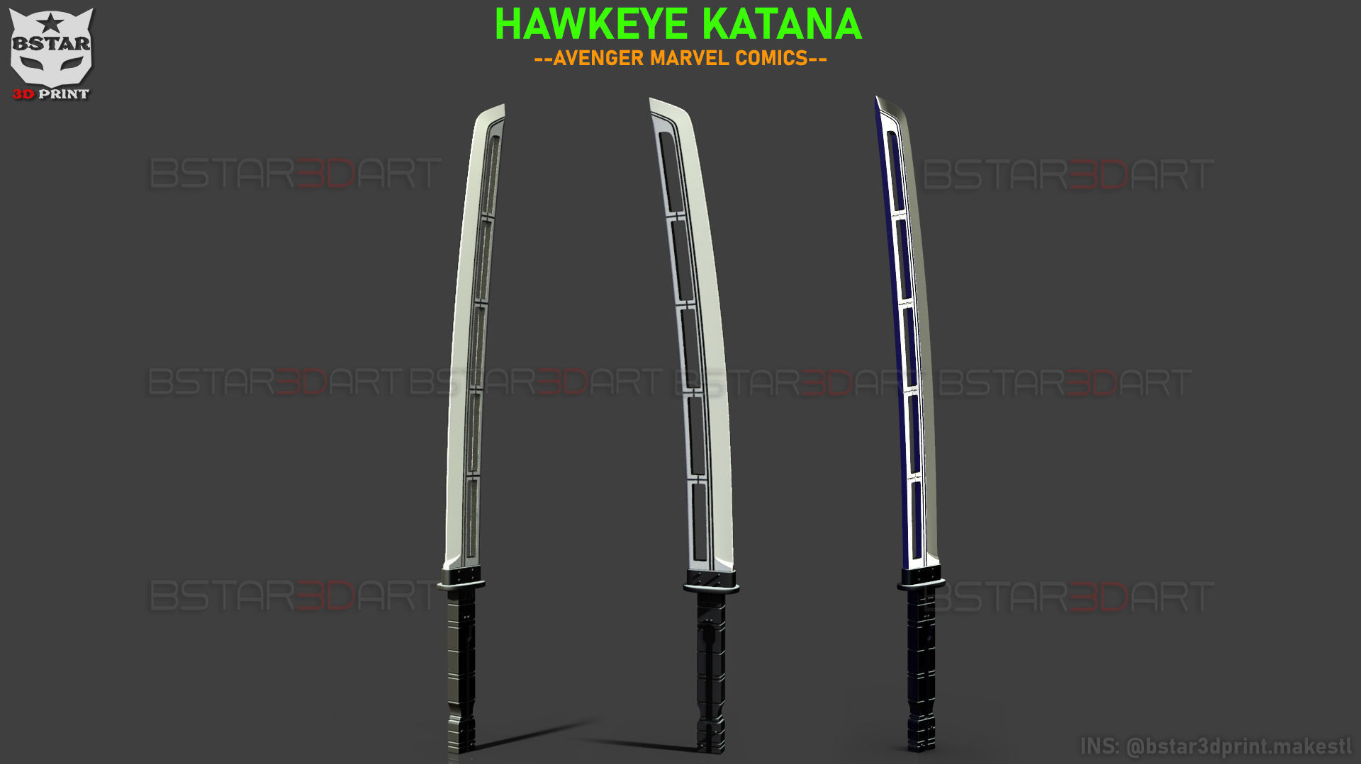 Hawkeye Katana Sword - Clint Barton Weapon - Marvel Comics 3D model 3D ...
