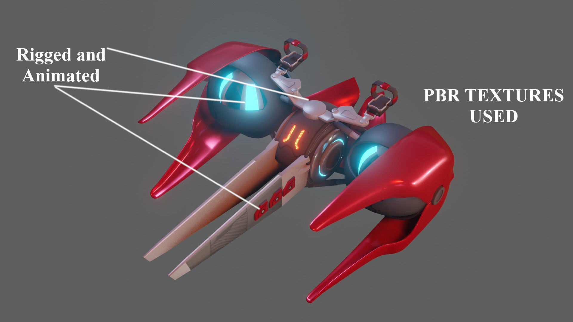 3D model Sci-Fi Glider - Low Poly - Game Ready - PBR VR / AR / low-poly ...