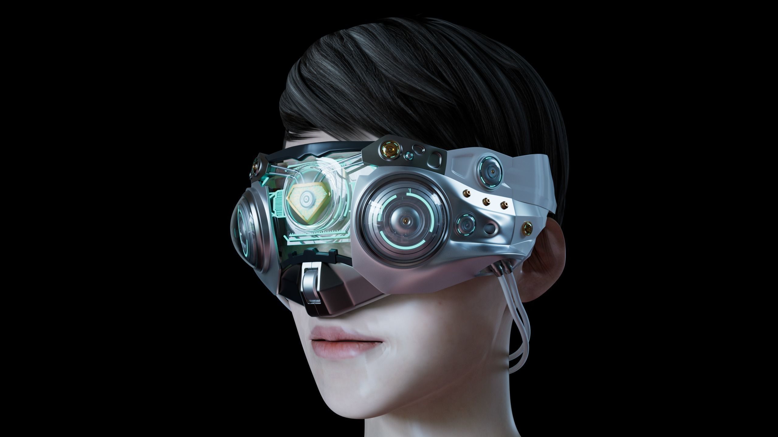 C4D modeling rendering - sci-fi eye patch 3D model | CGTrader