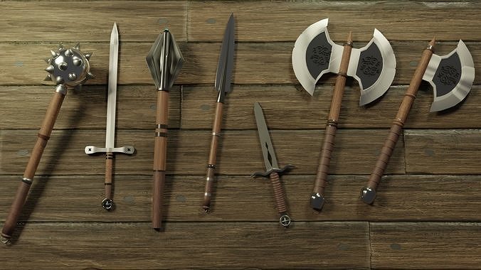 3D MEDIEVAL WEAPONS PACKAGE free 3D model | CGTrader