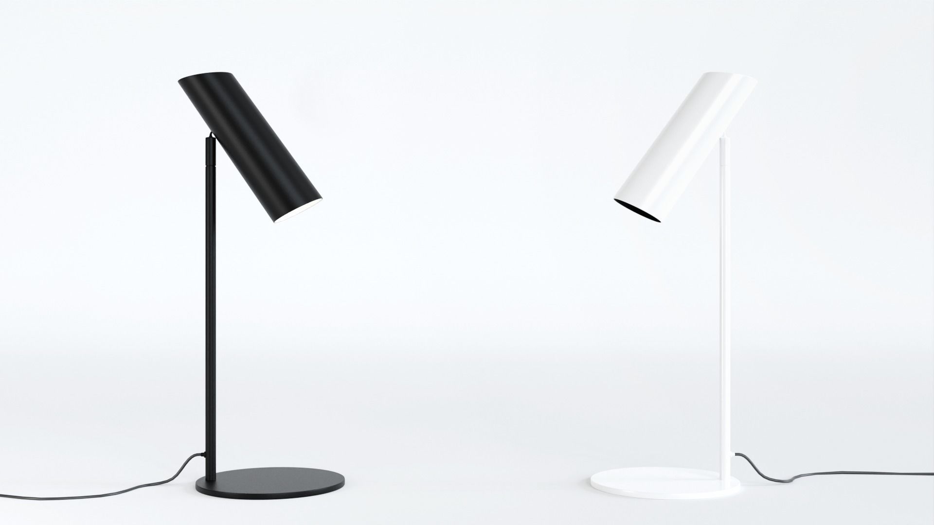 Modern Tube Table Lamps White and Black 3D model | CGTrader
