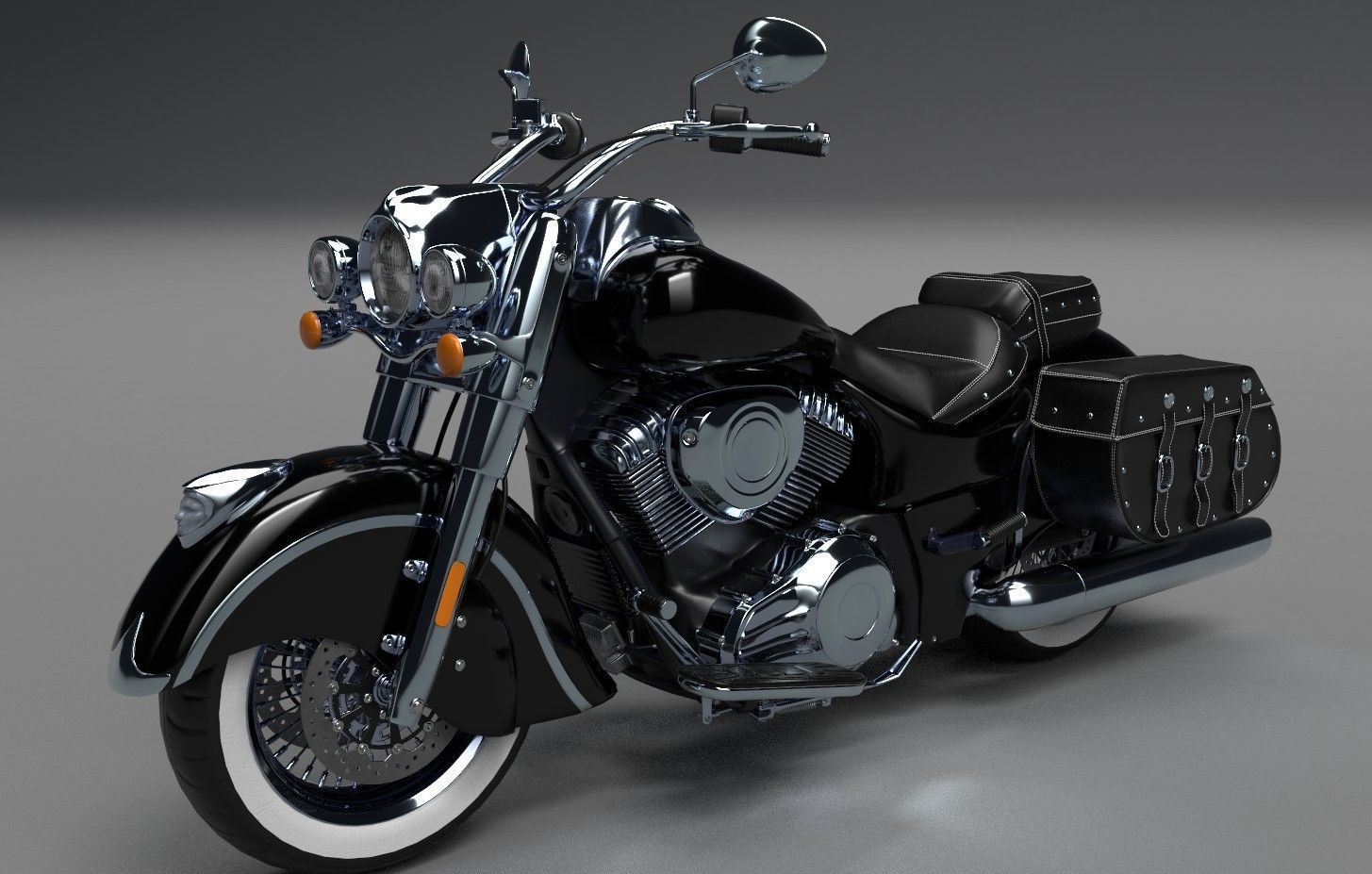 3D model Vintage Custom Motorcycle Low Poly VR / AR / low-poly | CGTrader