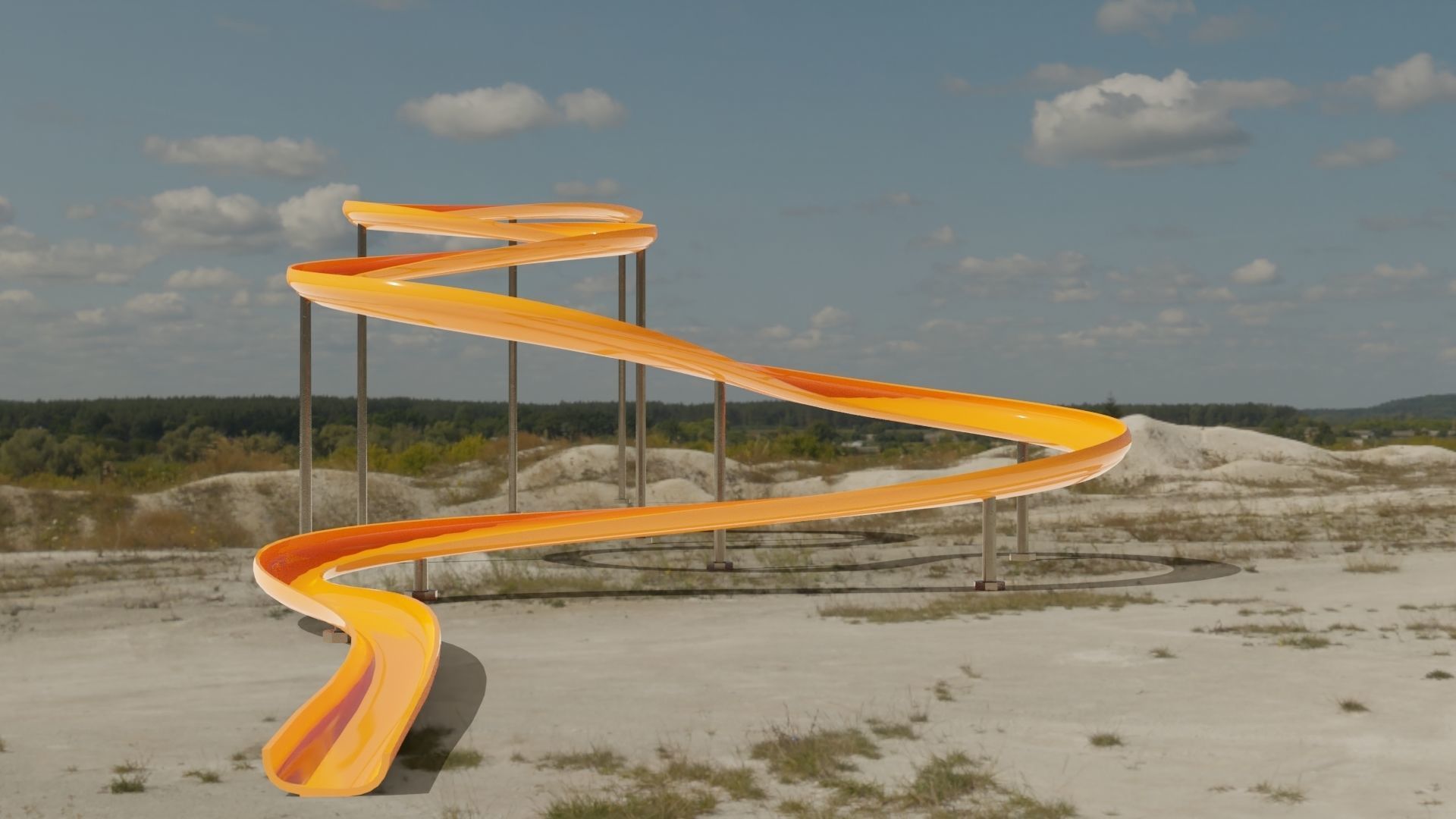 3D model Water Slide VR / AR / low-poly | CGTrader