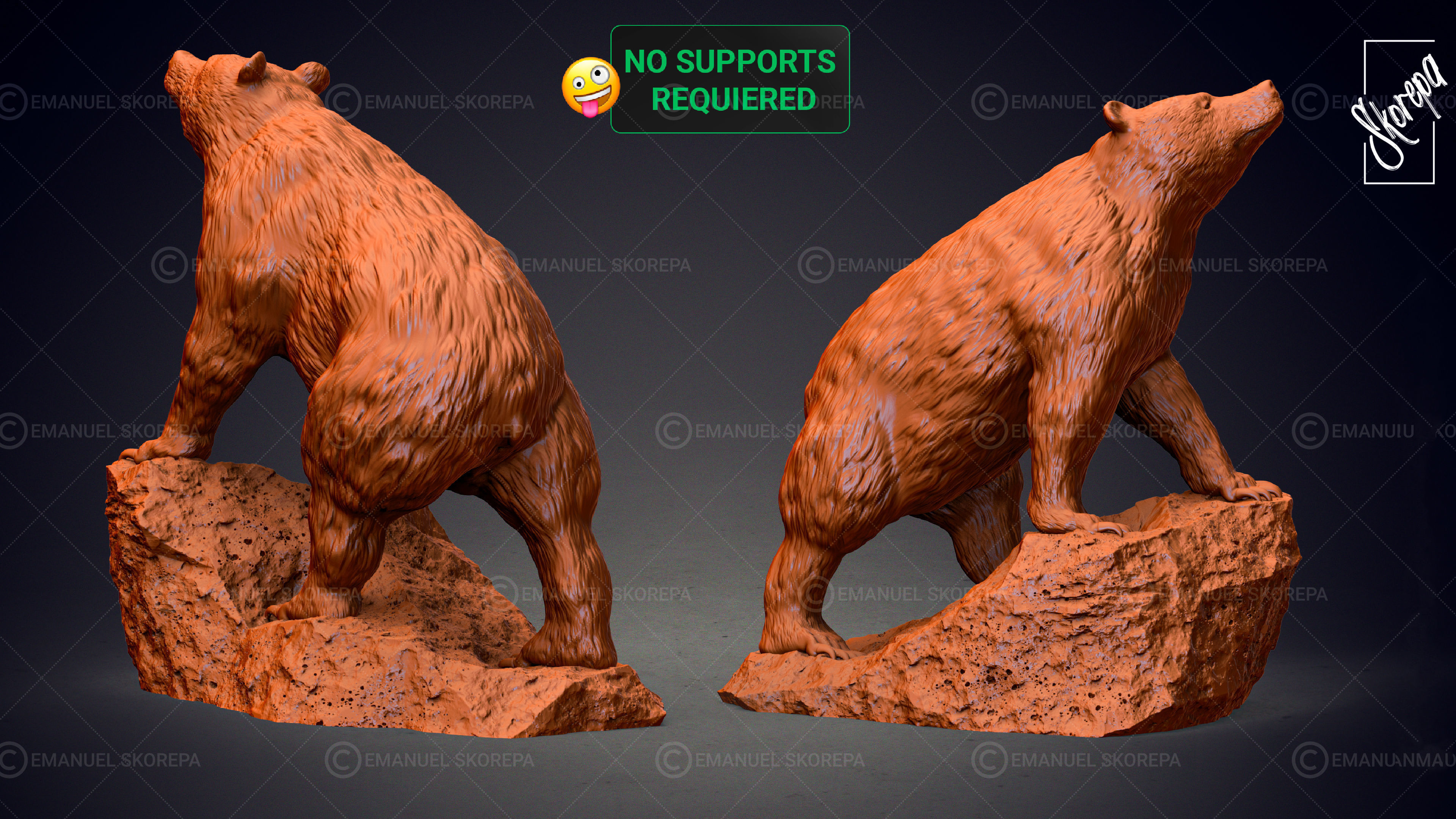 BEAR - WITHOUT SUPPORTS 3D model 3D printable | CGTrader