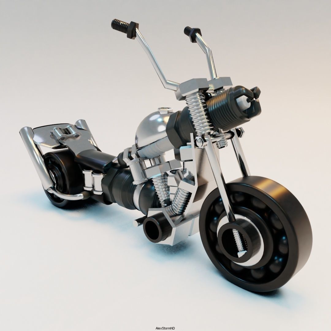 Candle Motorcycle 3D model 3D printable | CGTrader