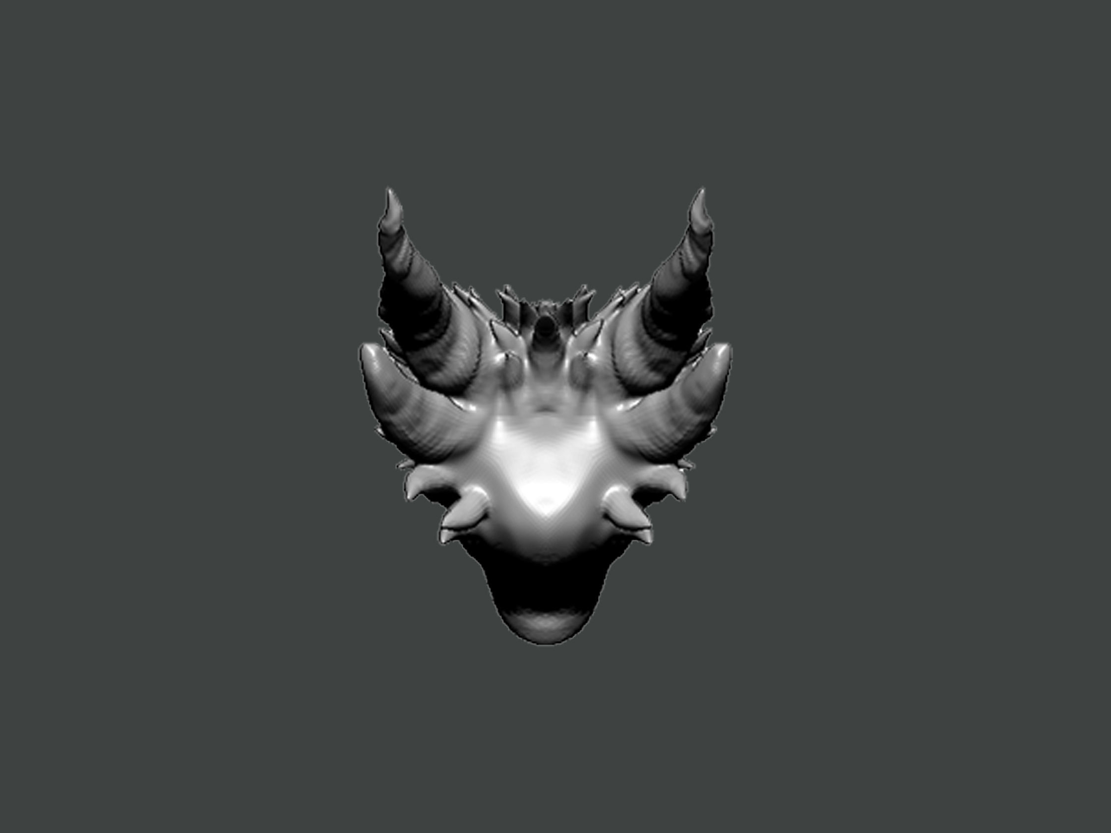 3D Model-ANIMAL0001 dragon head with horns 3D model 3D printable | CGTrader