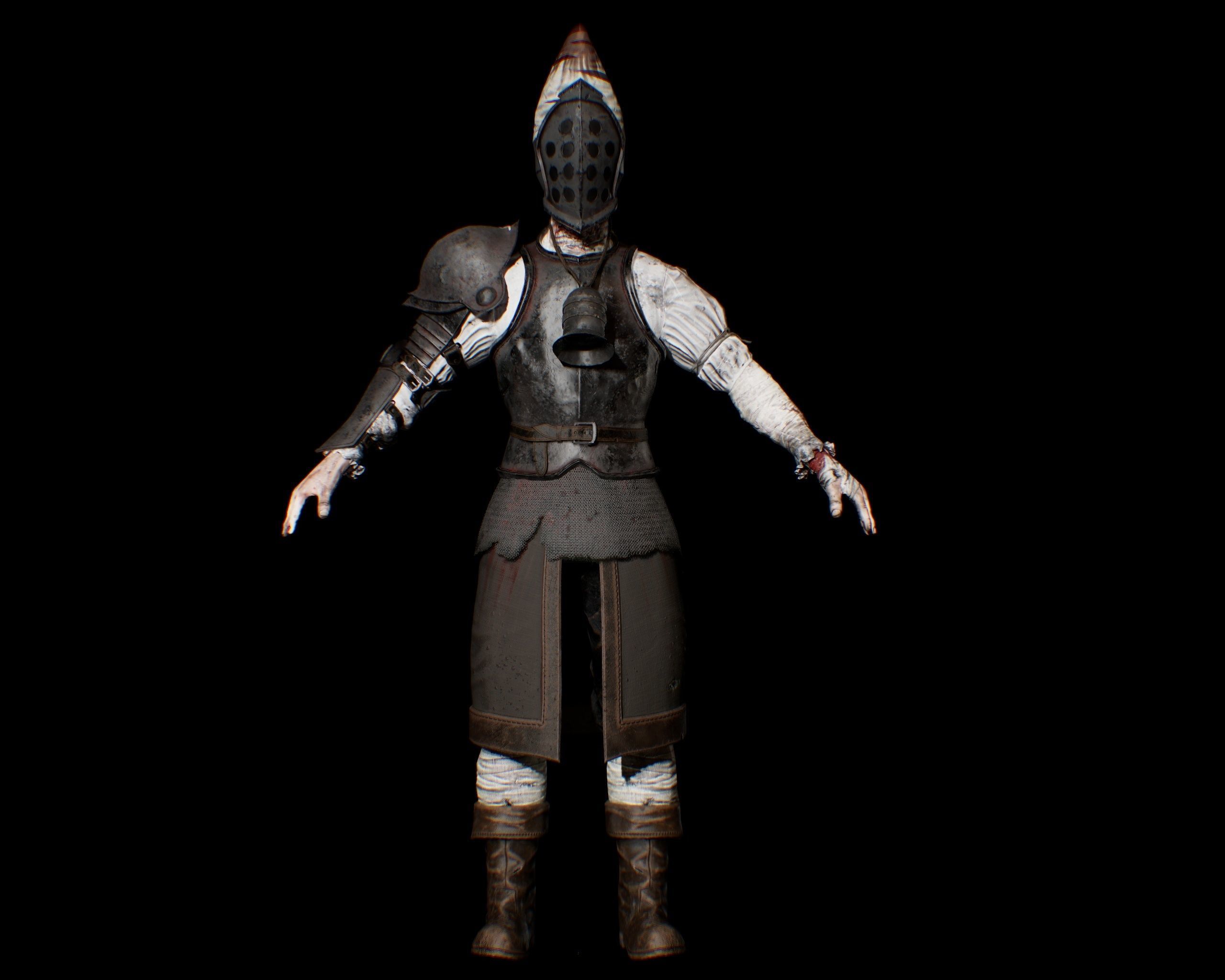 3D model Bell ringer knight - Game Ready VR / AR / low-poly rigged ...