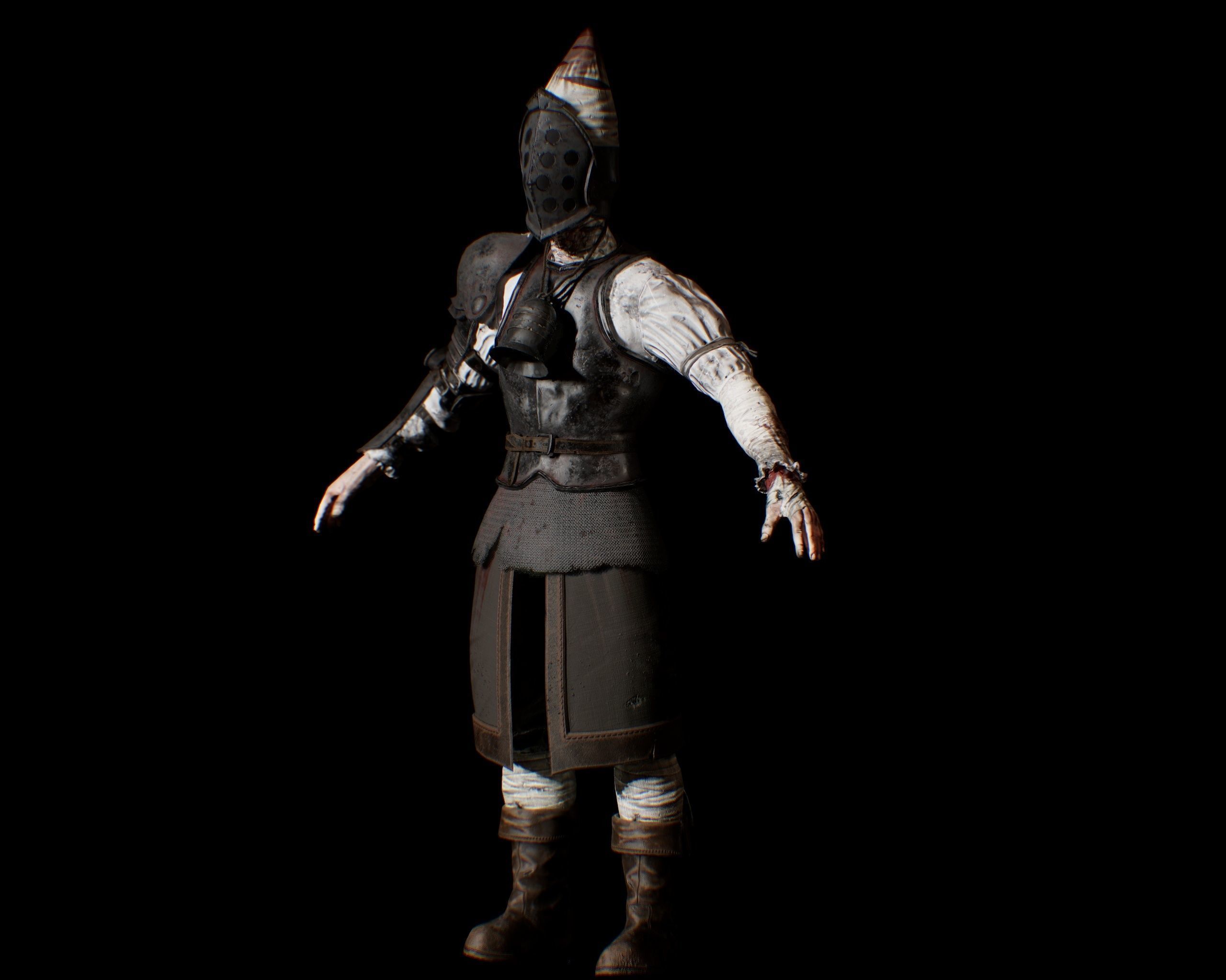3D model Bell ringer knight - Game Ready VR / AR / low-poly rigged ...