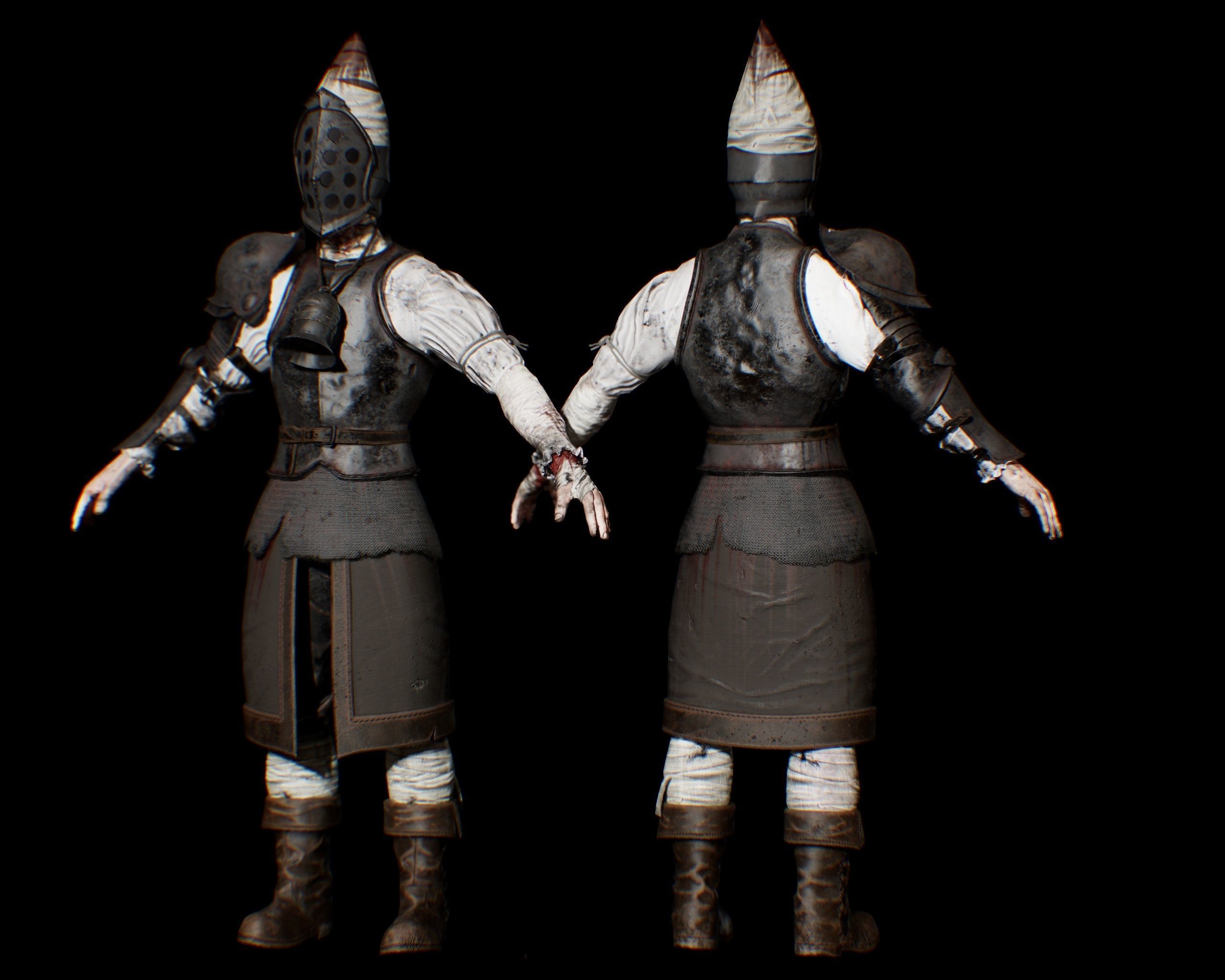 3D model Bell ringer knight - Game Ready VR / AR / low-poly rigged ...