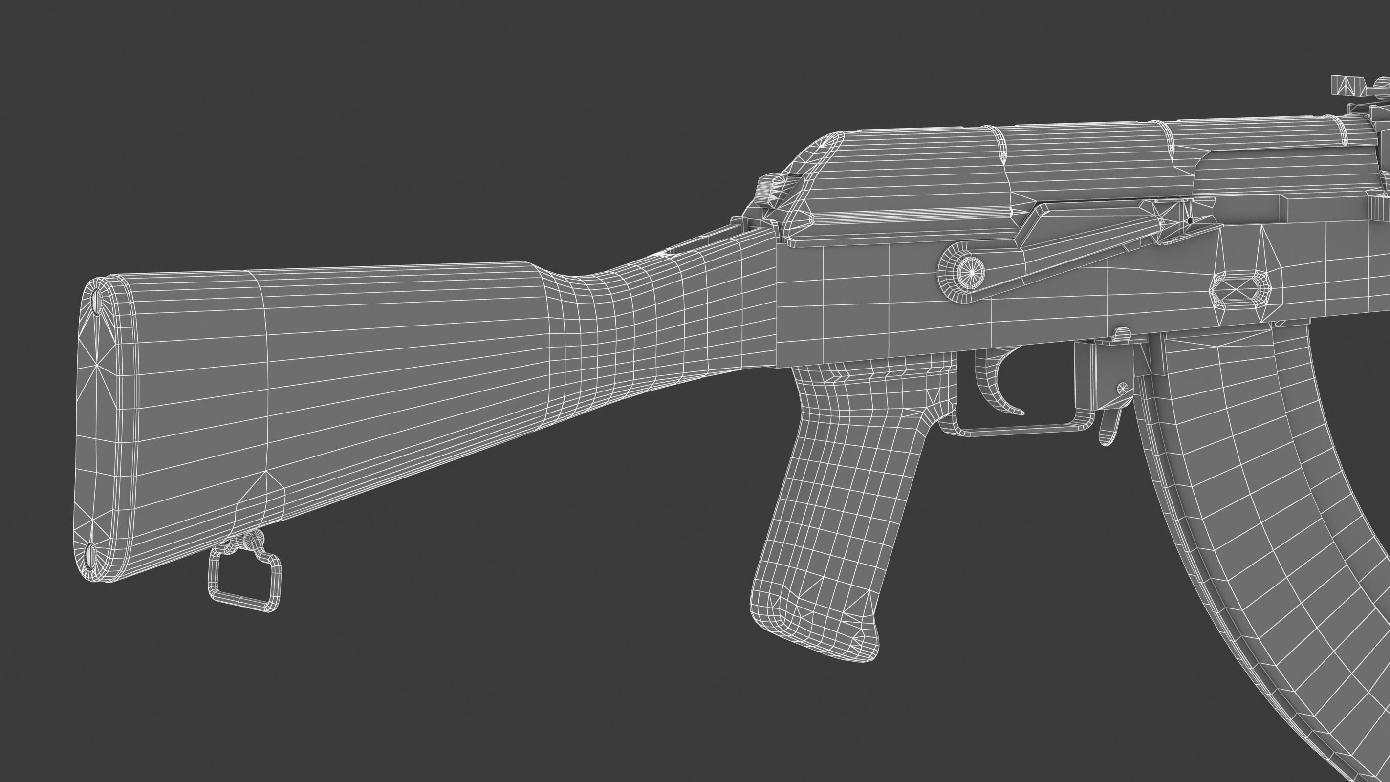 3D model AKM Low Poly ak - rifle VR / AR / low-poly | CGTrader