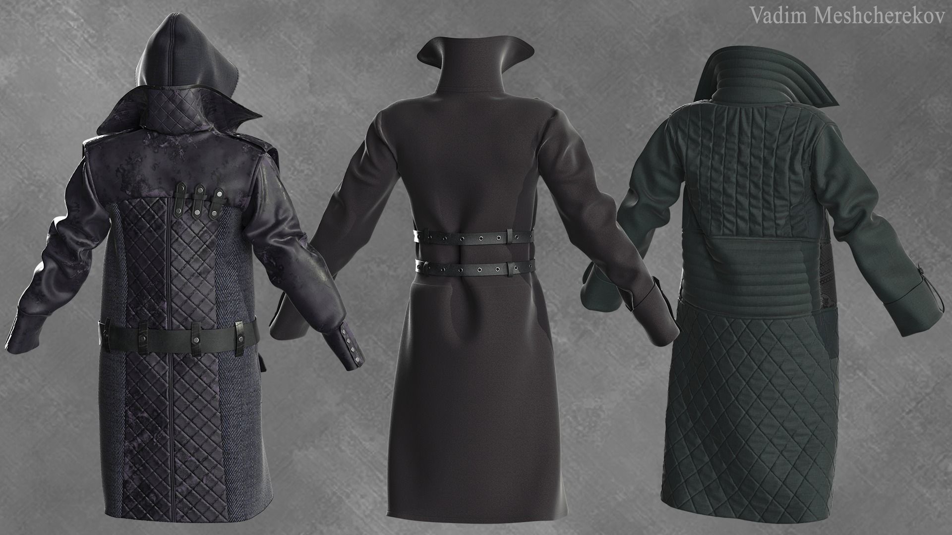 Coat Marvelous Designer project 3D model | CGTrader