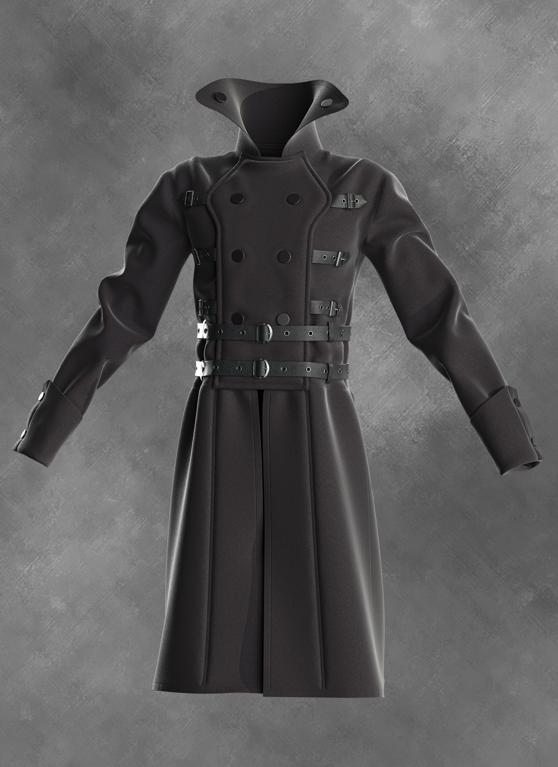 Coat Marvelous Designer project 3D model | CGTrader