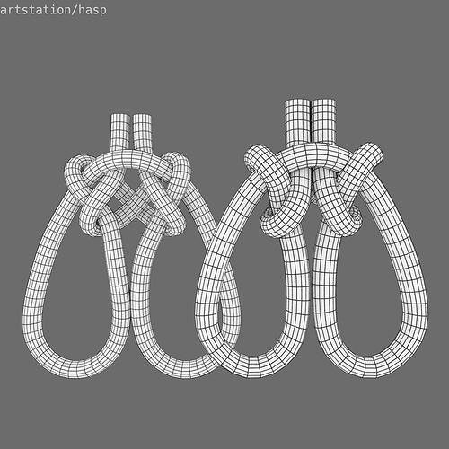 3D model monkey face double loop knot VR / AR / low-poly | CGTrader