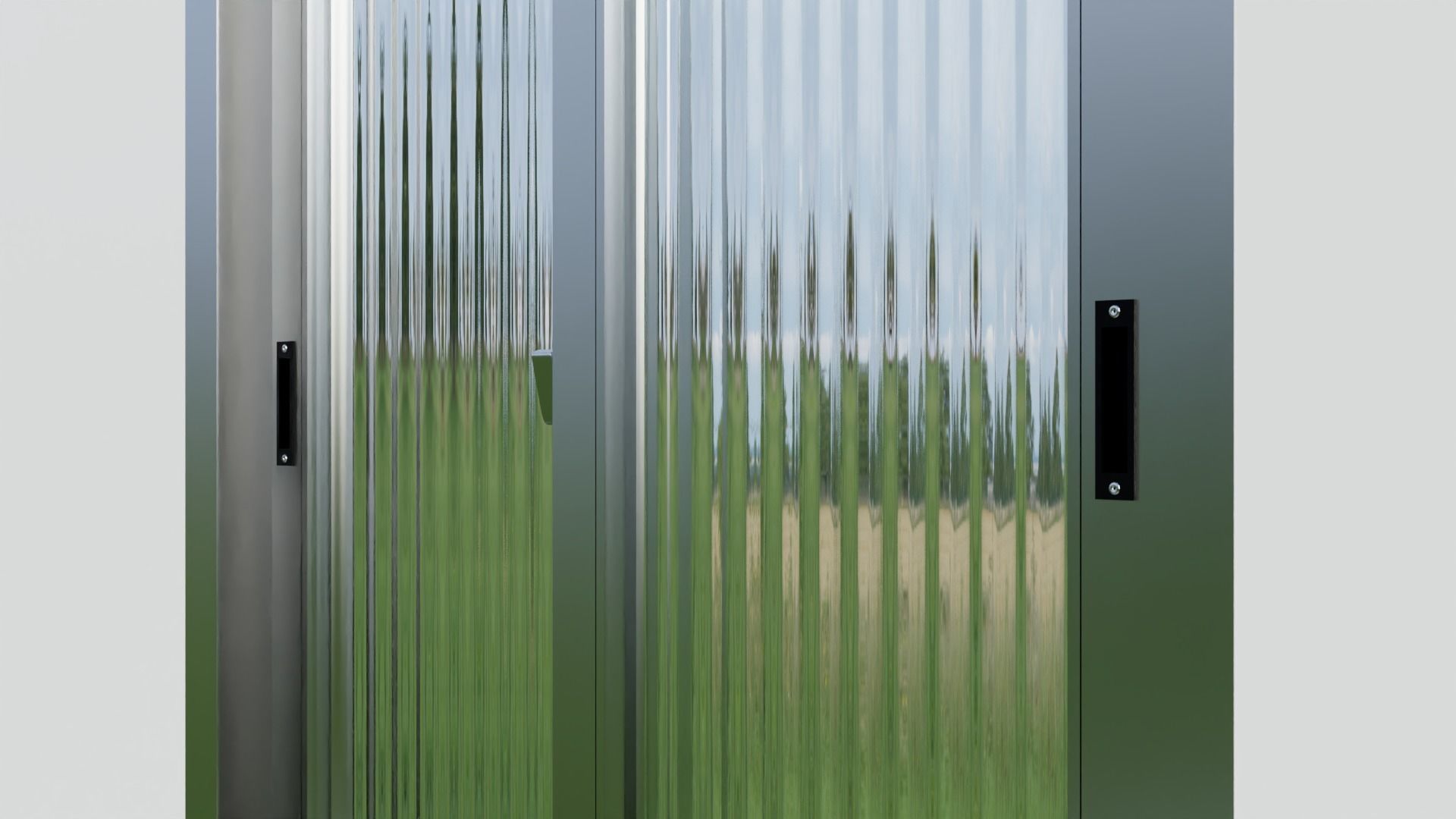 Bathroom Window Aluminium with Ribbed Glass 3D model | CGTrader