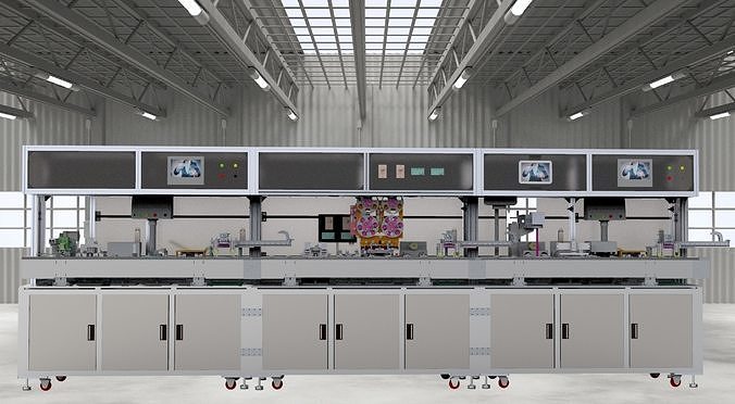 Automatic cutting and welding line 3D model | CGTrader