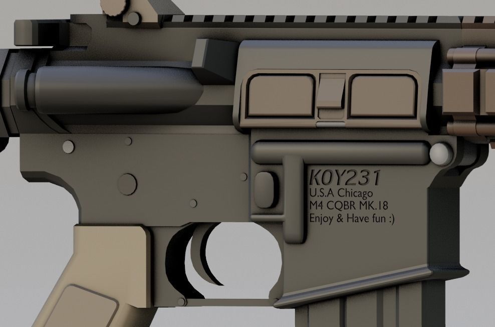 3D model M4 CQBR MK18 with Customize Attachments VR / AR / low-poly ...