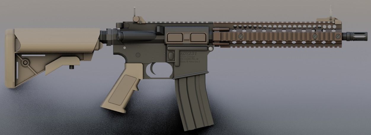 3D model M4 CQBR MK18 with Customize Attachments VR / AR / low-poly ...
