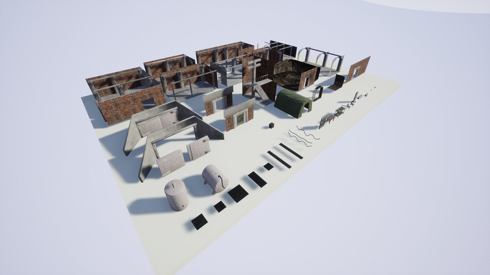 3D model Military modular bunker with props VR / AR / low-poly | CGTrader