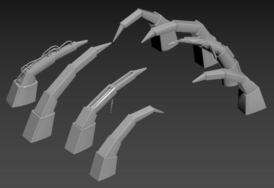 3D model Post-Apocalypse Stylized Robot Ribs Ruins VR / AR / low-poly ...