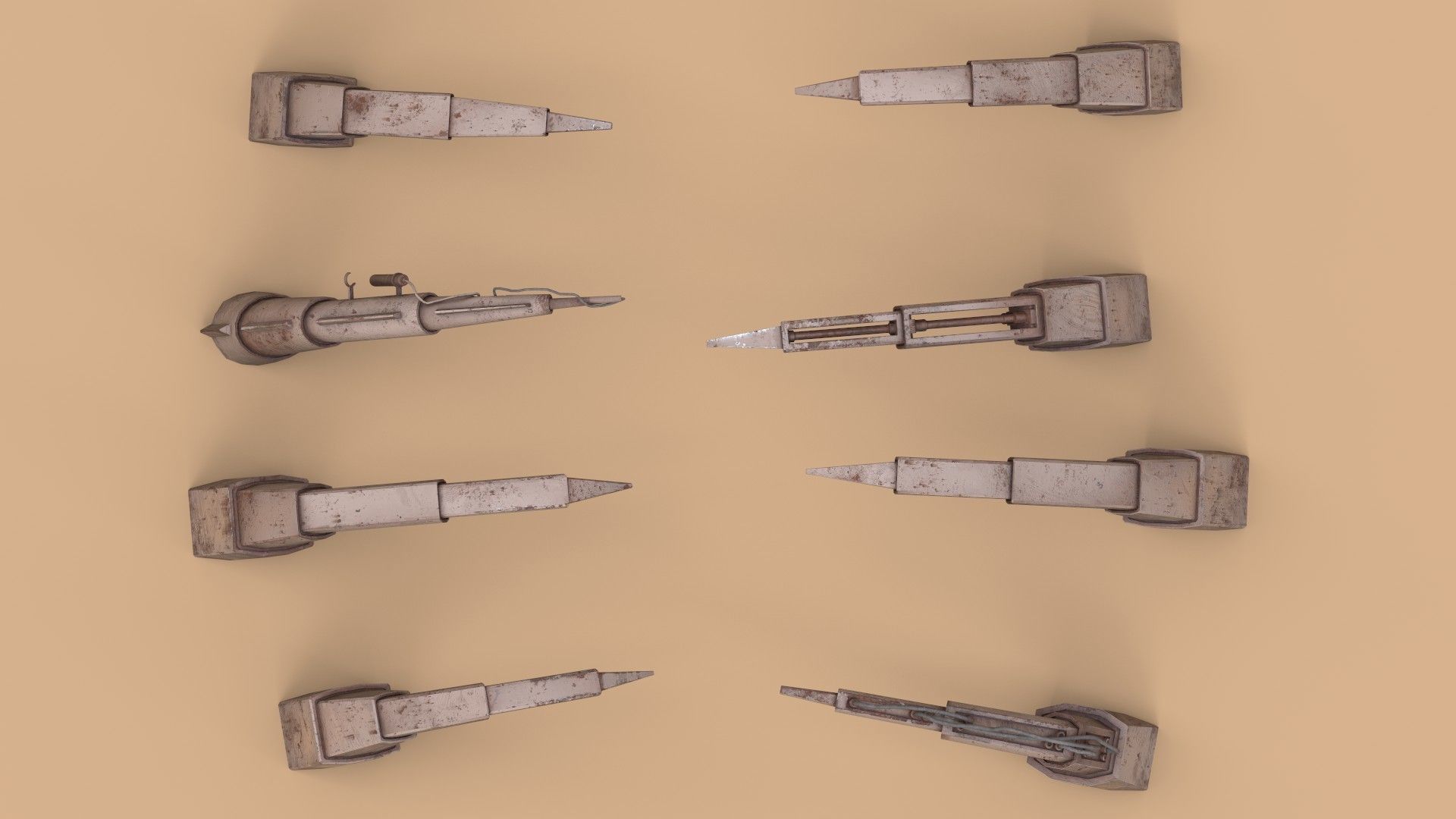 3D model Post-Apocalypse Stylized Robot Ribs Ruins VR / AR / low-poly ...