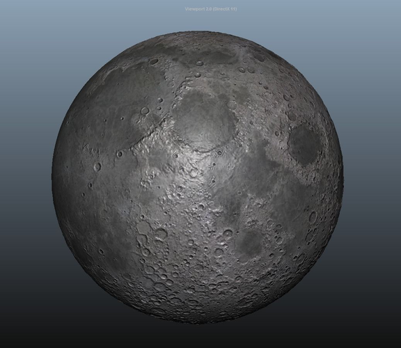 3D model Moon planet - Normal map mid poly - 8K Res VR / AR / low-poly ...