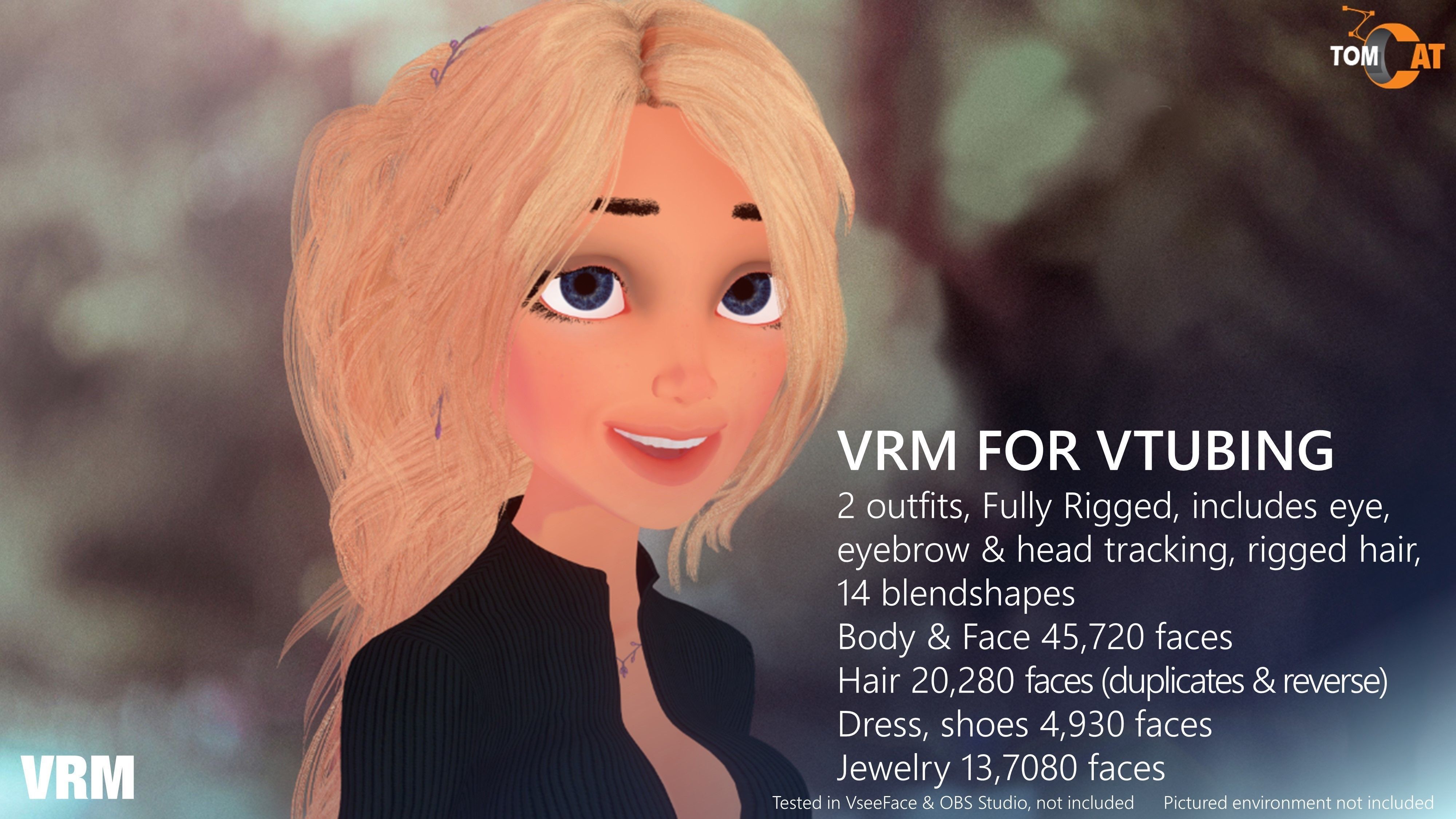 3D model Iselda Rigged Woman Character for Blender and Vtube VR / AR ...