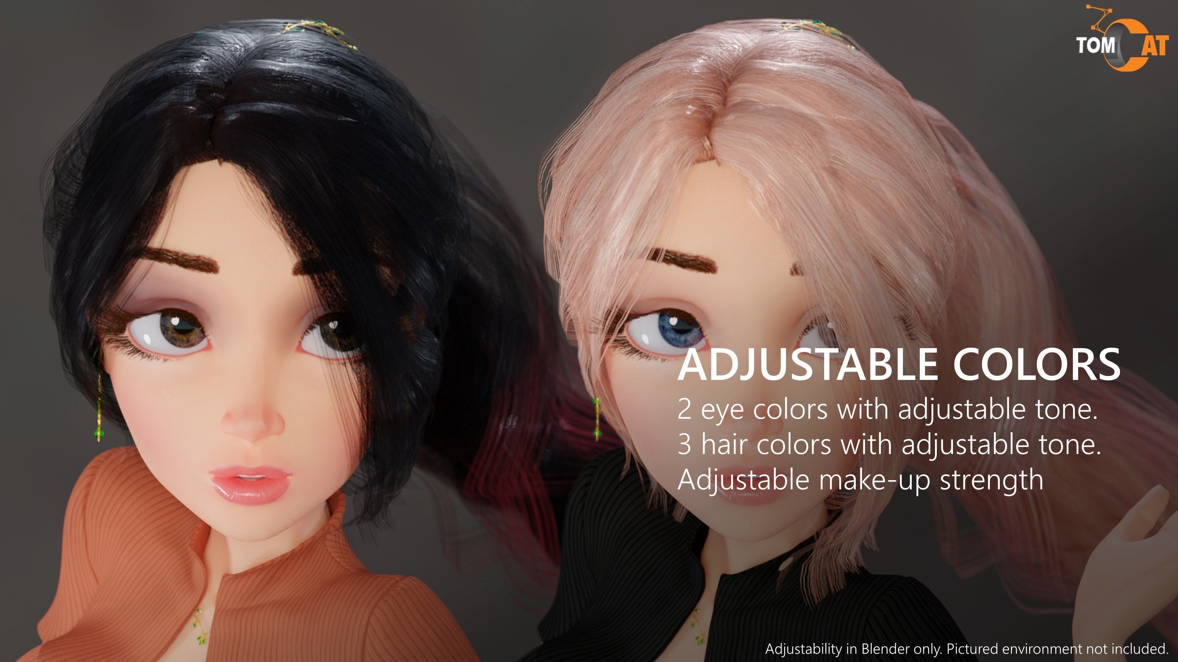 3D model Iselda Rigged Woman Character for Blender and Vtube VR / AR ...