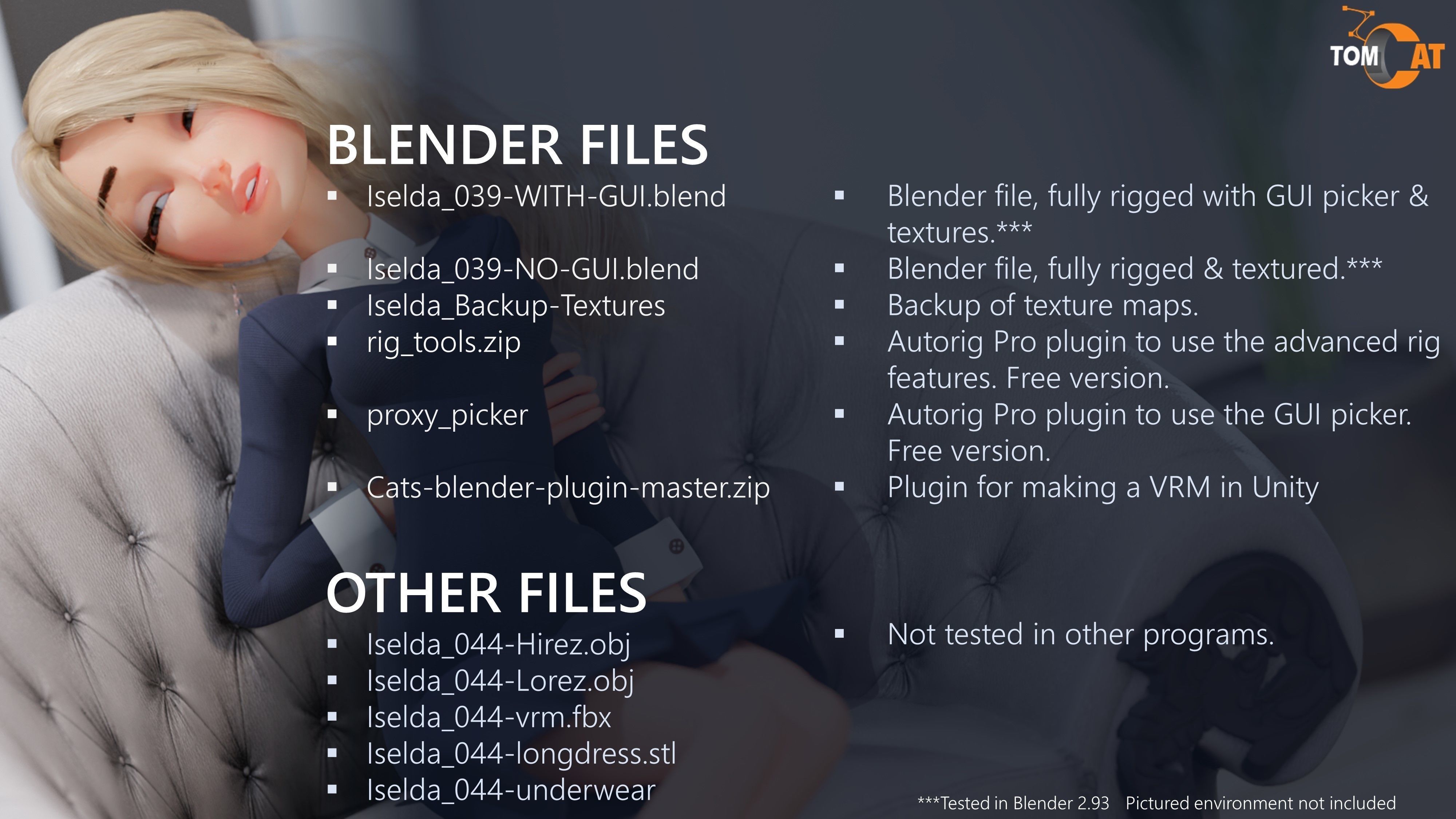 3D model Iselda Rigged Woman Character for Blender and Vtube VR / AR ...