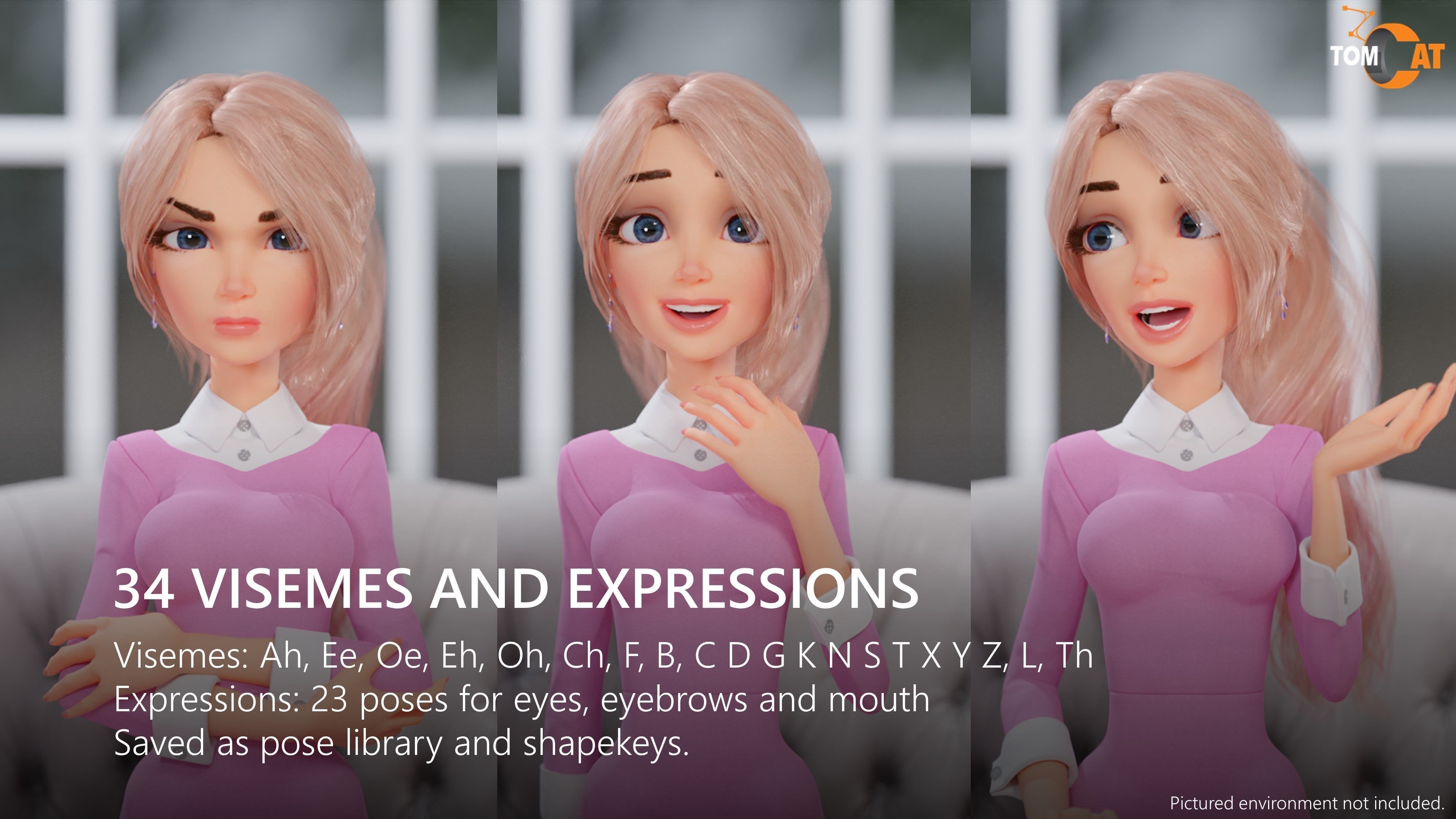 3D model Iselda Rigged Woman Character for Blender and Vtube VR / AR ...