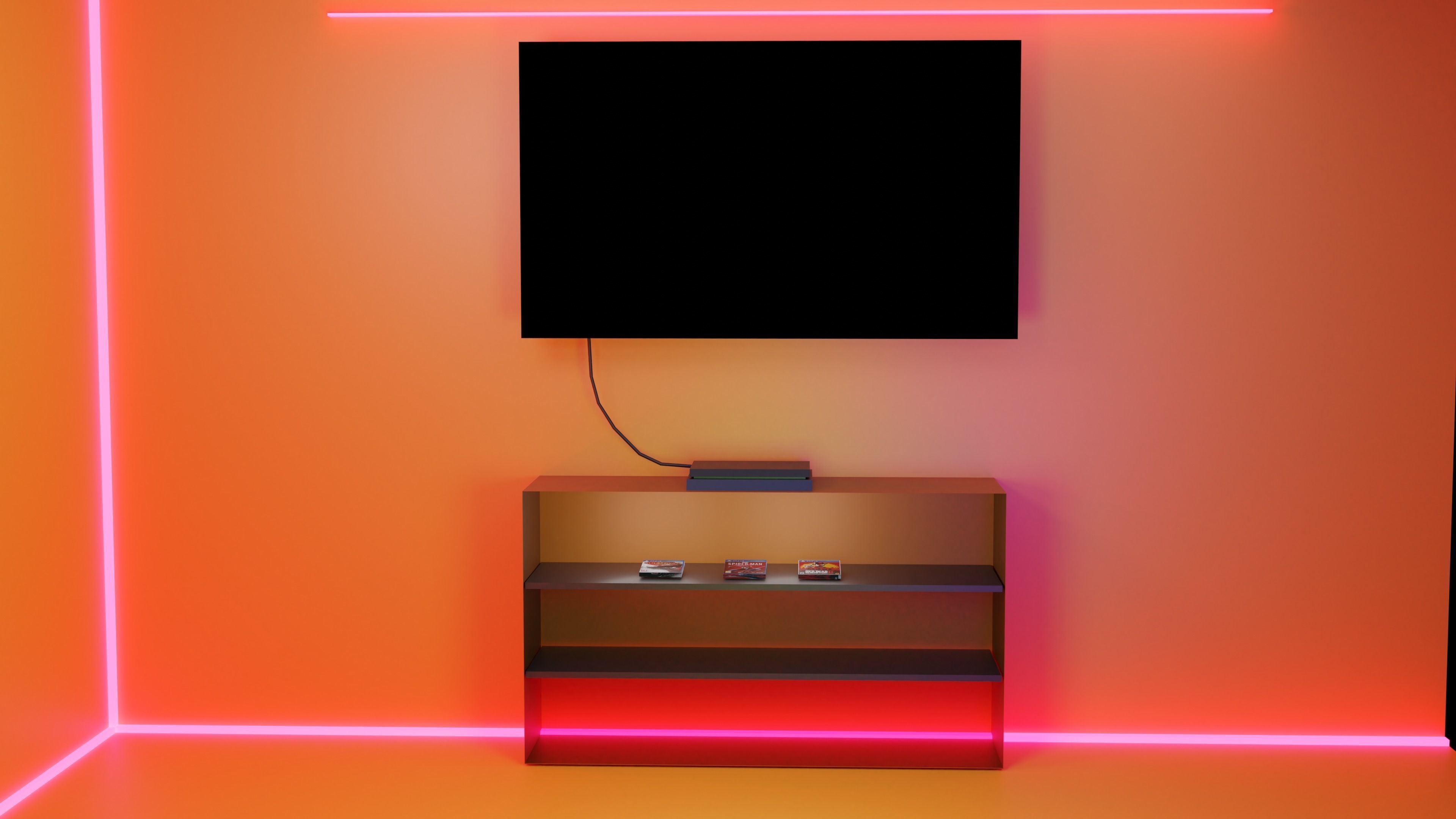 gaming room ps4 free 3D model | CGTrader