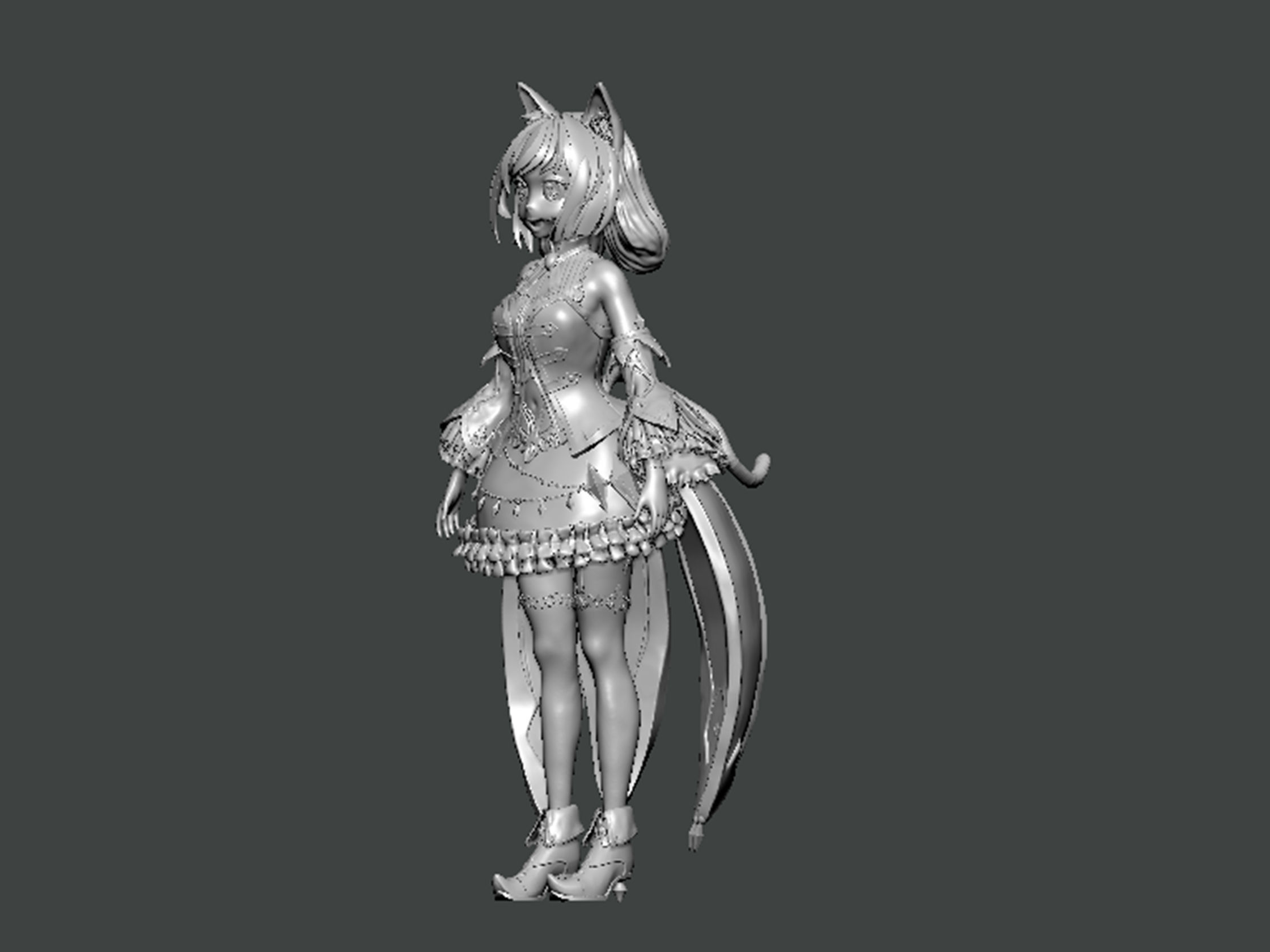 3D Model-CHARACTER0019 girl in dress with wings 3D model 3D printable ...