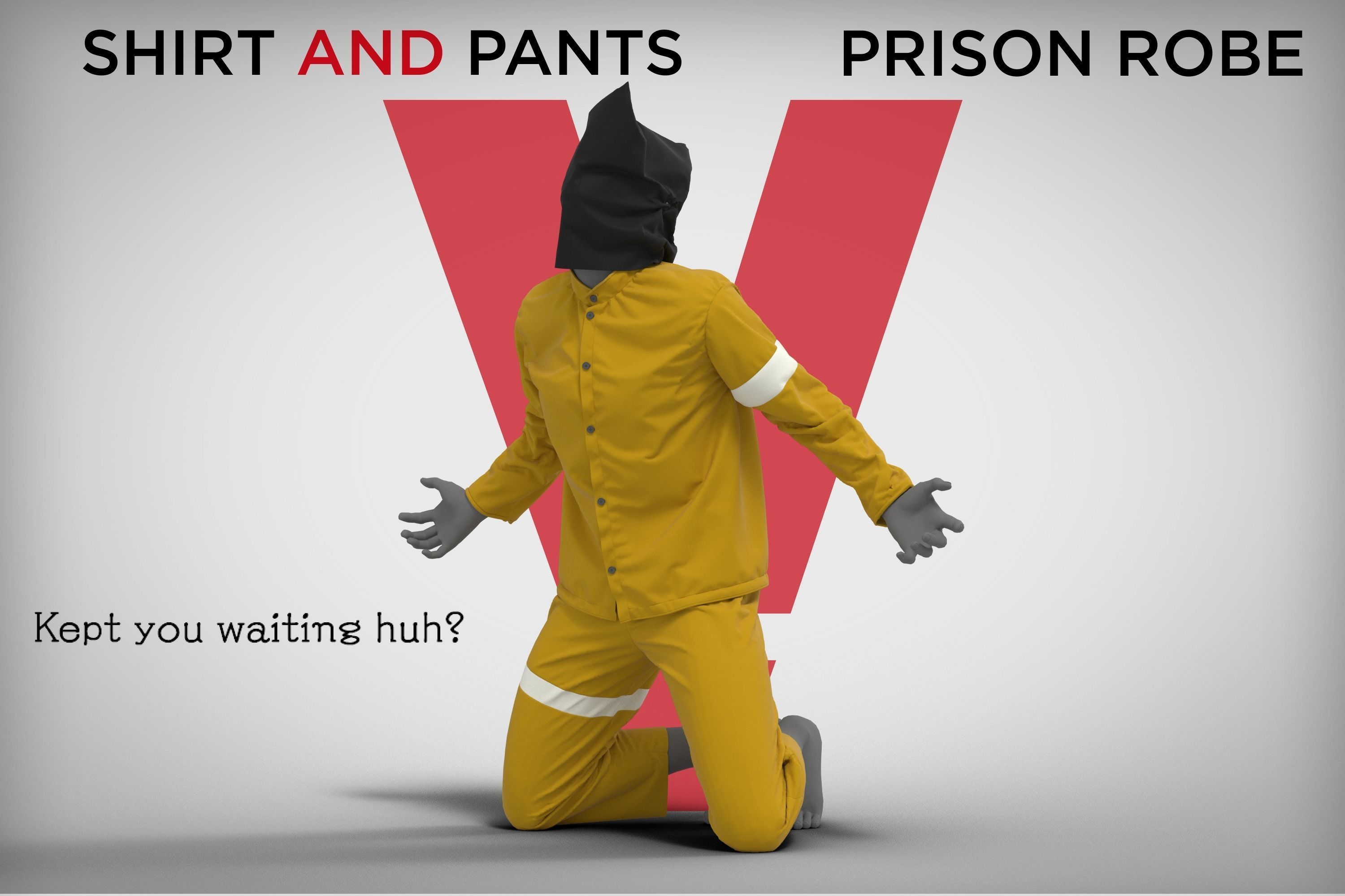 PRISON ROBE Shirt and Pant Yellow color 3D model | CGTrader