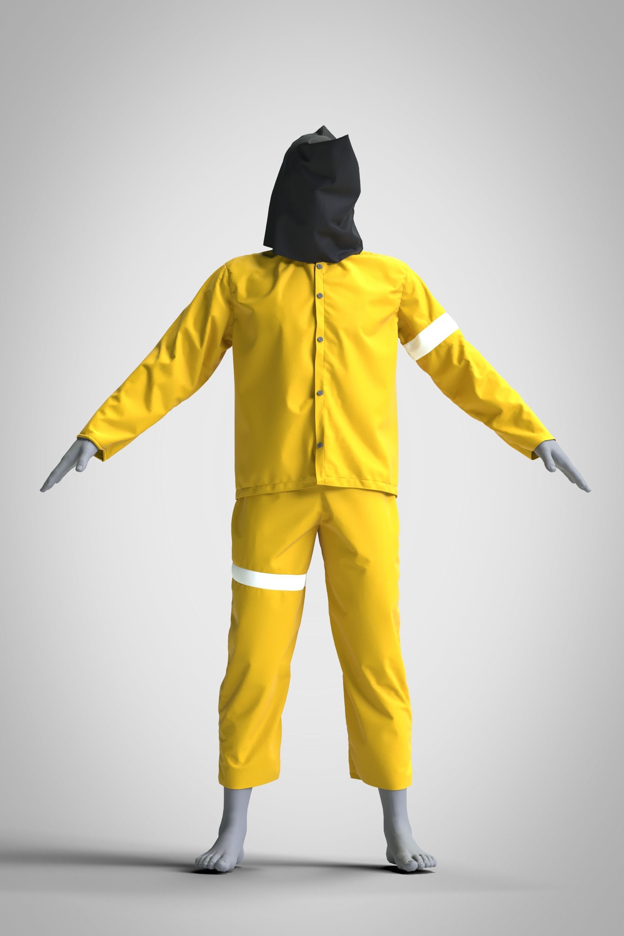 PRISON ROBE Shirt and Pant Yellow color 3D model | CGTrader