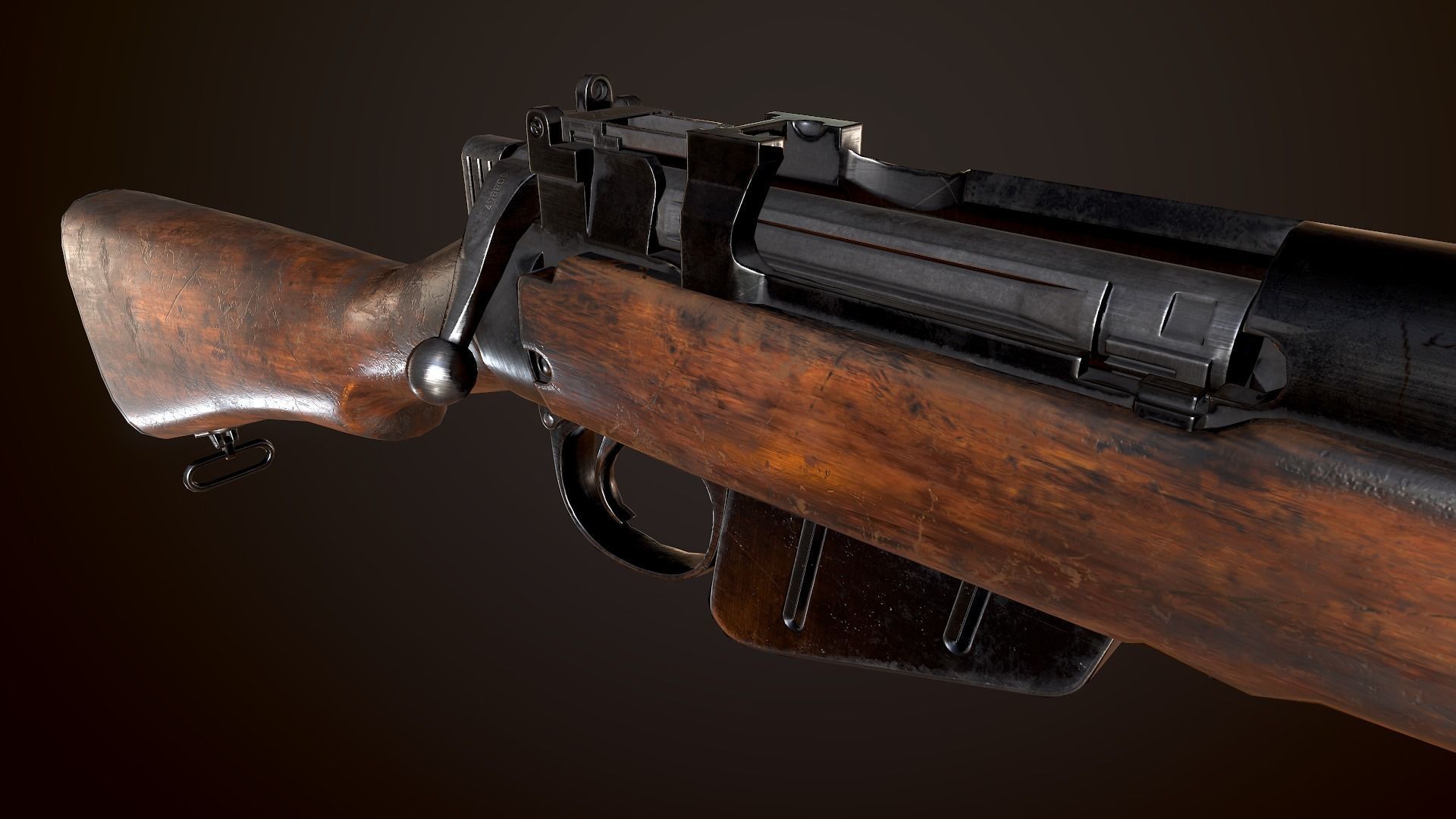 3D model Lee Enfield WW2 Rifle PBR VR / AR / low-poly | CGTrader