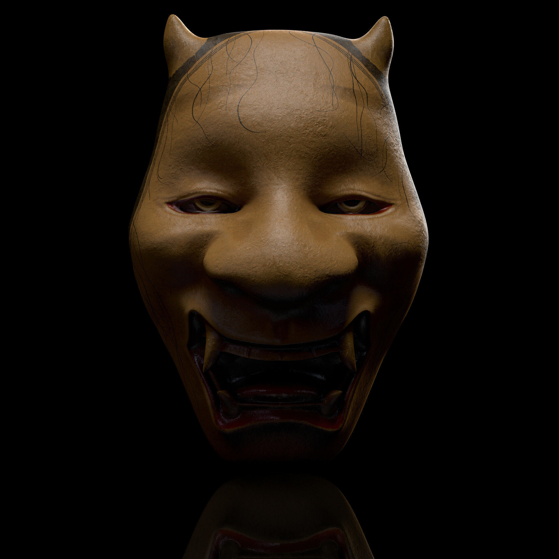 Japanese Noh Mask 3D model | CGTrader