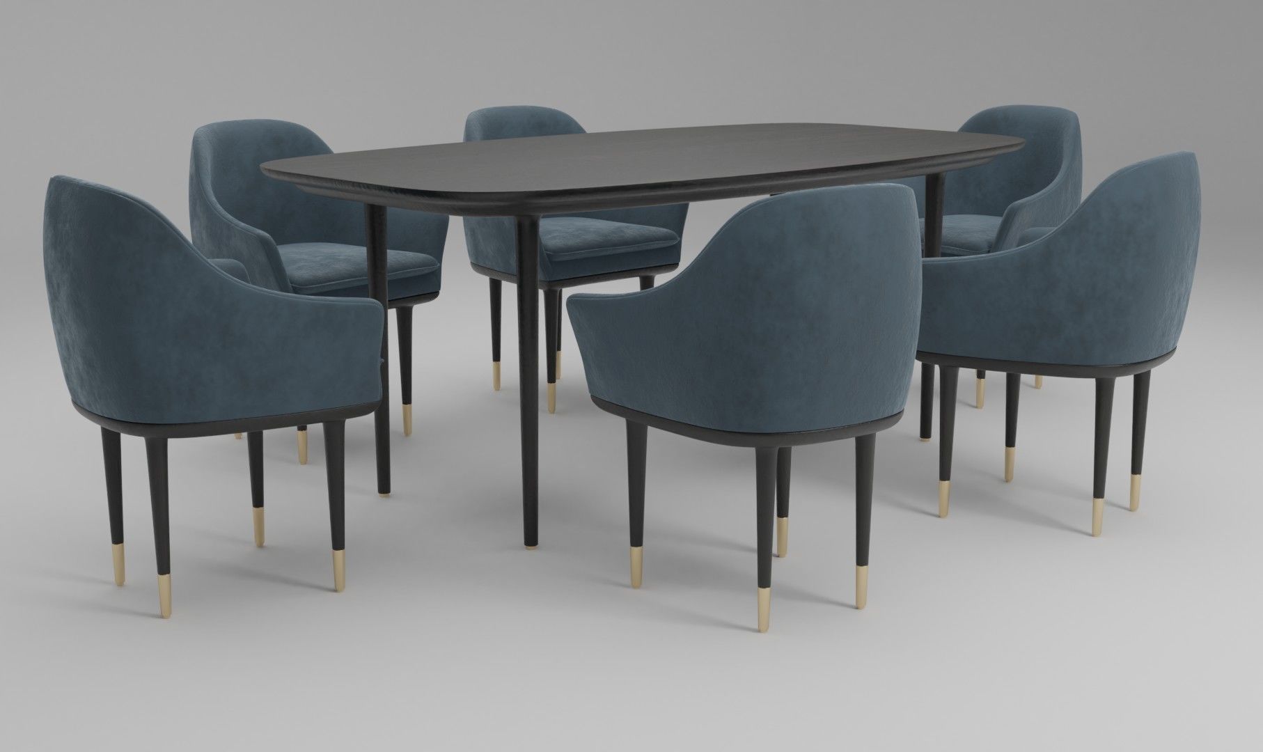 3D model CB2 rouka chair round dining table 3D model VR / AR / low-poly ...