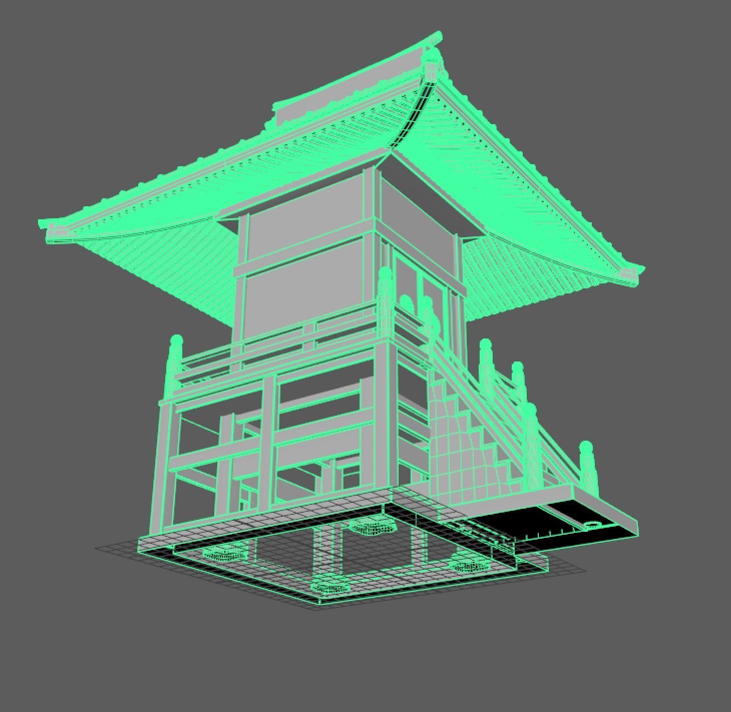 Mini Wooden Shrine 3D model | CGTrader