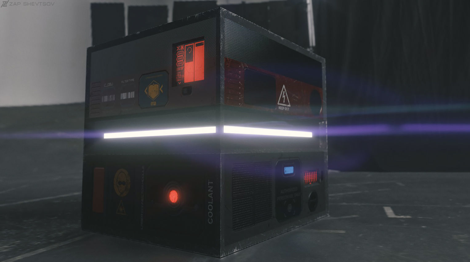 3D model Cyberpunk Sci-fi Box Container or Cargo VR / AR / low-poly ...
