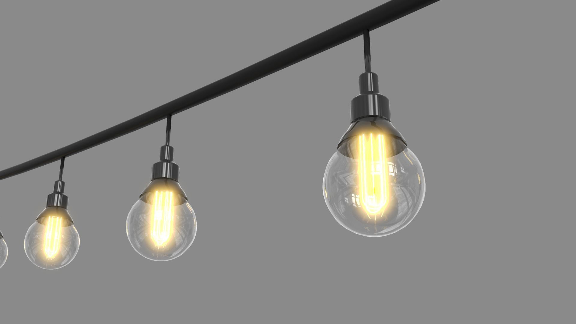 Vintage Lights String 3D model | CGTrader