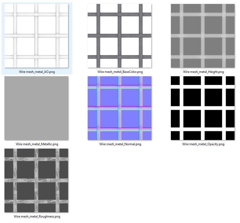 Texture Wire Mesh Grid Pbr Textures Vr Ar Low Poly Cgtrader