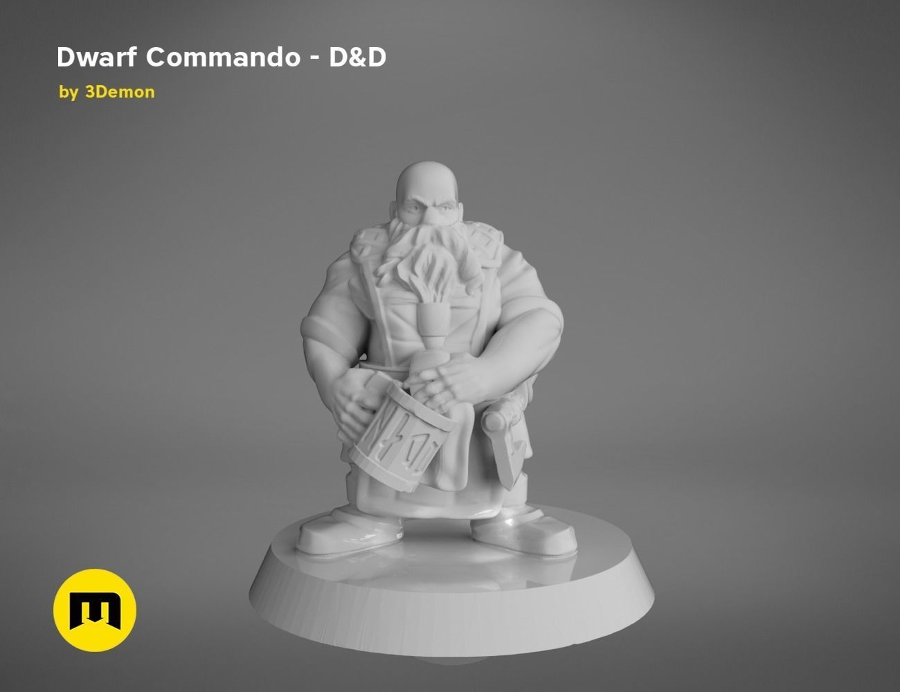Dwarf Commando - DnD Set 3D model 3D printable | CGTrader