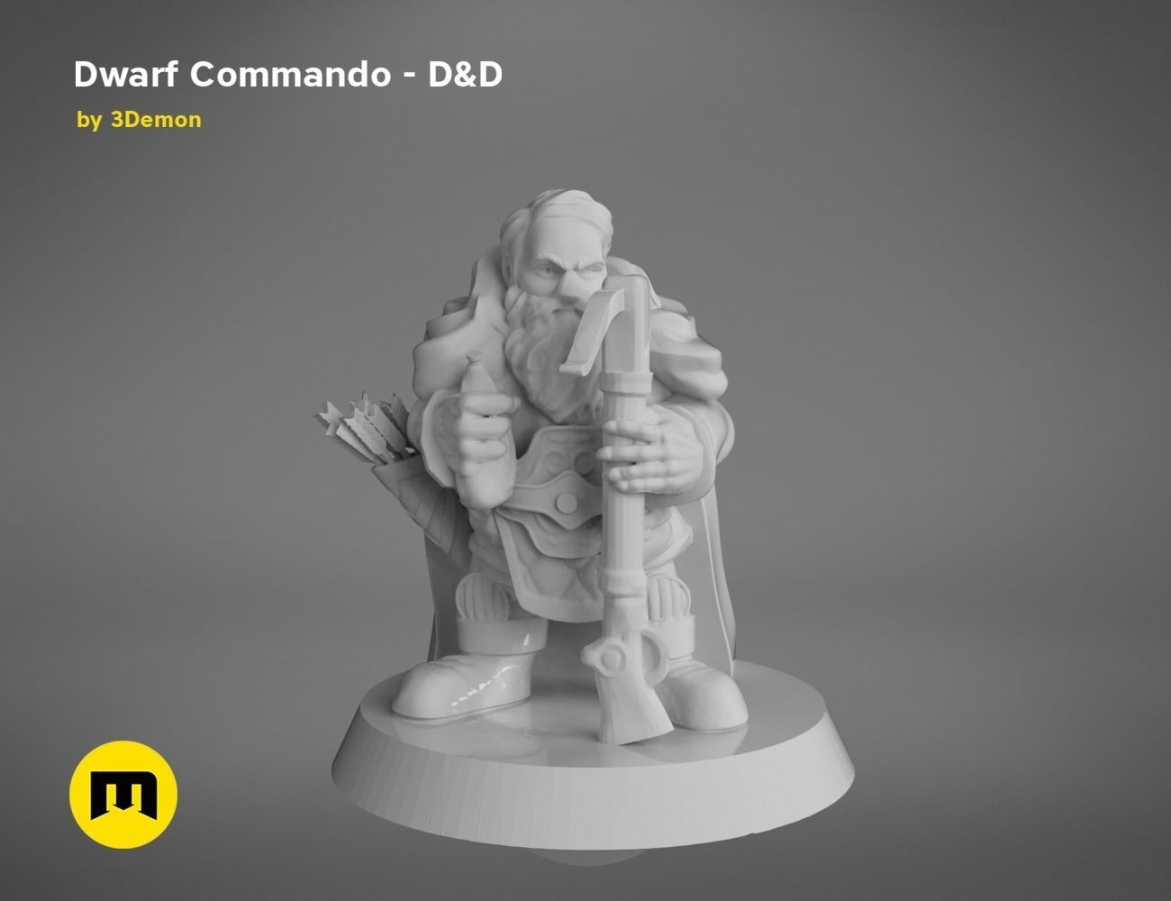 Dwarf Commando - DnD Set 3D model 3D printable | CGTrader