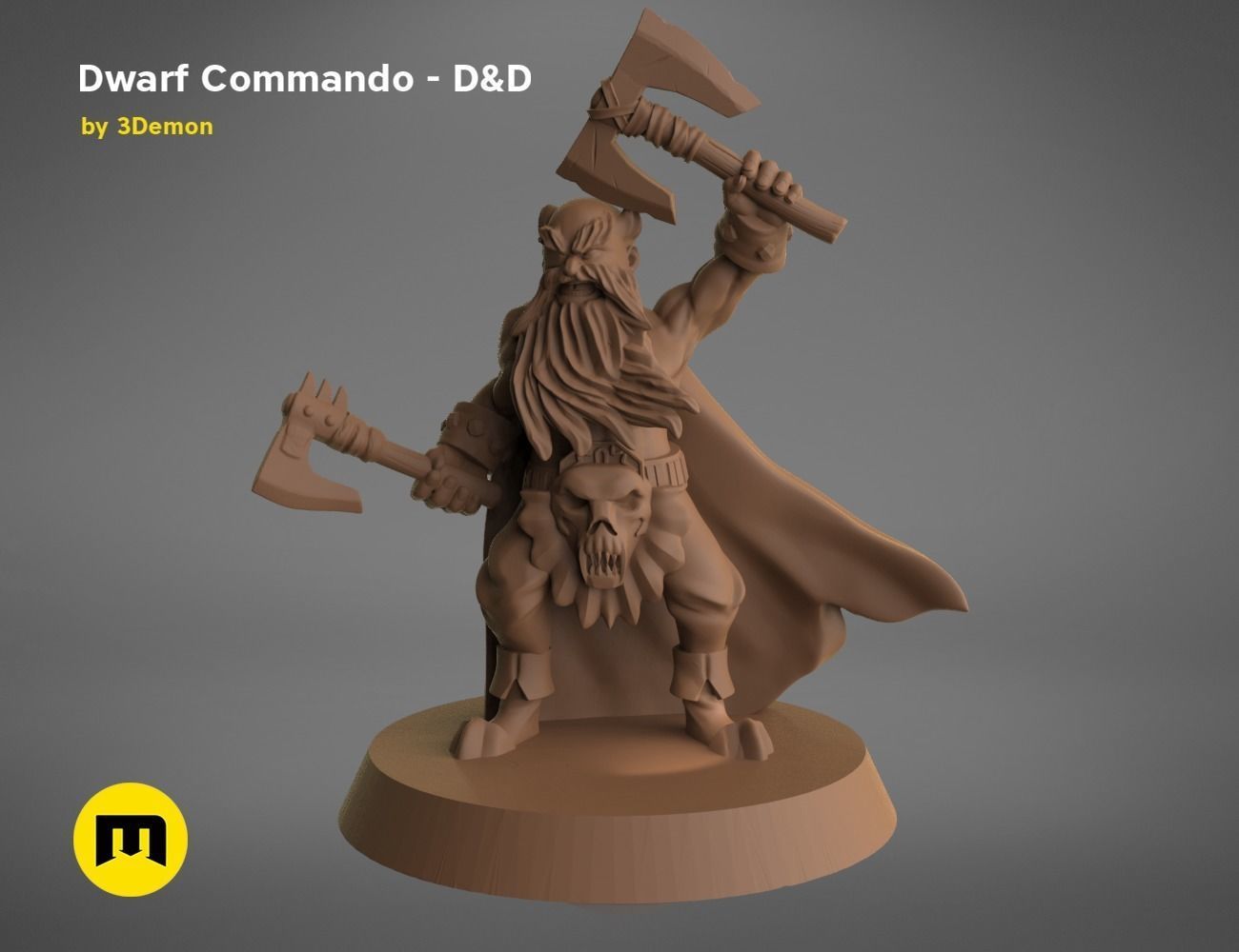 Dwarf Commando - DnD Set 3D model 3D printable | CGTrader