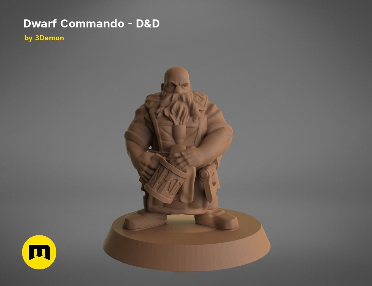 Dwarf Commando - DnD Set 3D model 3D printable | CGTrader