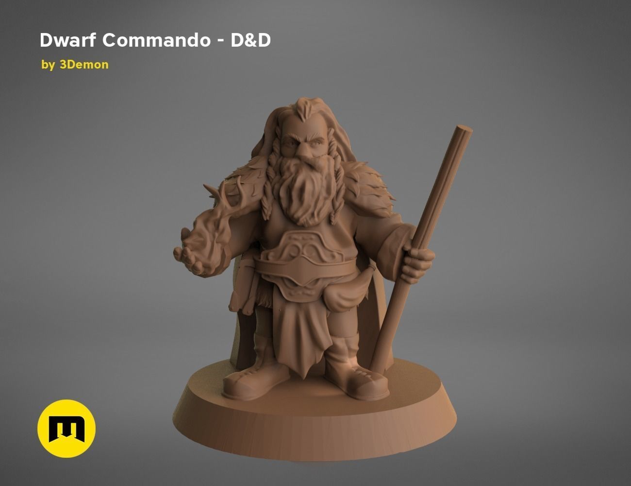 Dwarf Commando - DnD Set 3D model 3D printable | CGTrader
