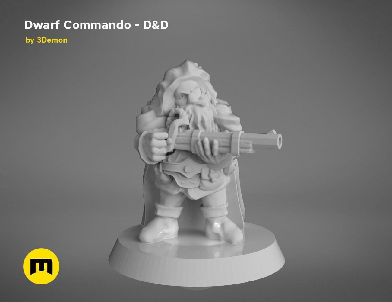 Dwarf Commando - DnD Set 3D model 3D printable | CGTrader