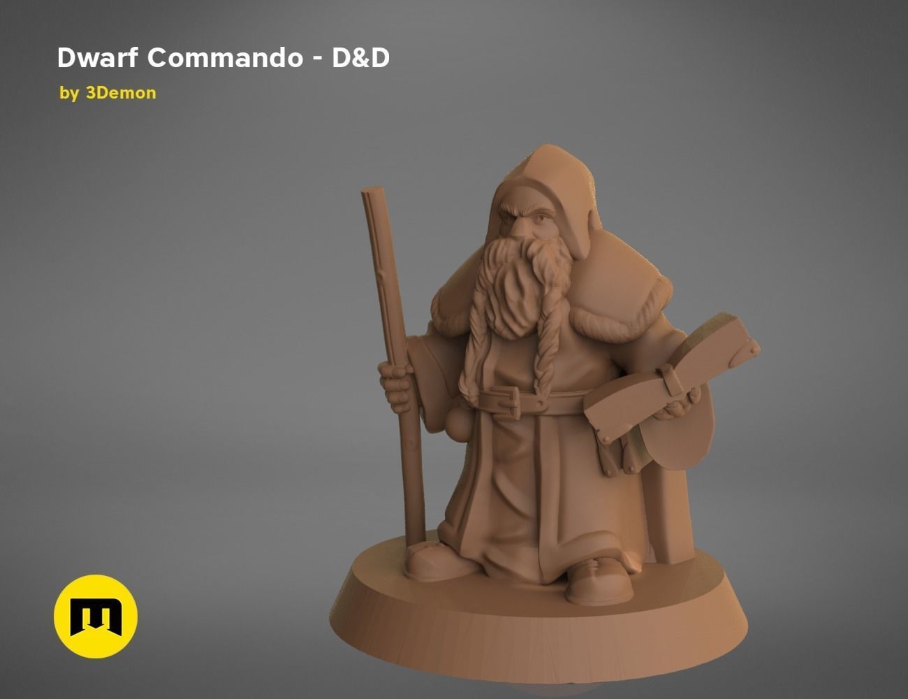 Dwarf Commando - DnD Set 3D model 3D printable | CGTrader